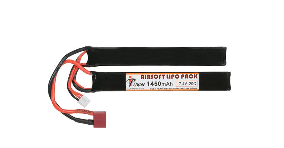 Li-Po 1450mAh 7,4V 20/30C Osztott akkumulátor T csatlakozó airsoft Li-Po